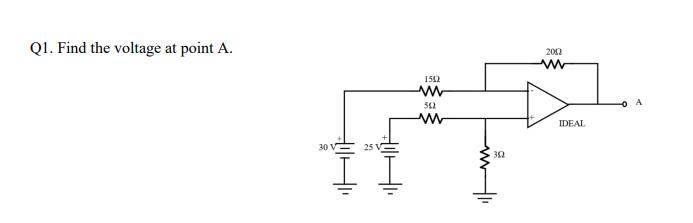 Solved Q 1. ﻿Find the voltage at point A. | Chegg.com
