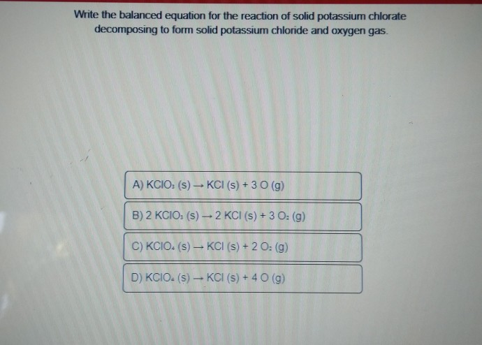 Solved Write the balanced equation for the reaction of solid | Chegg.com