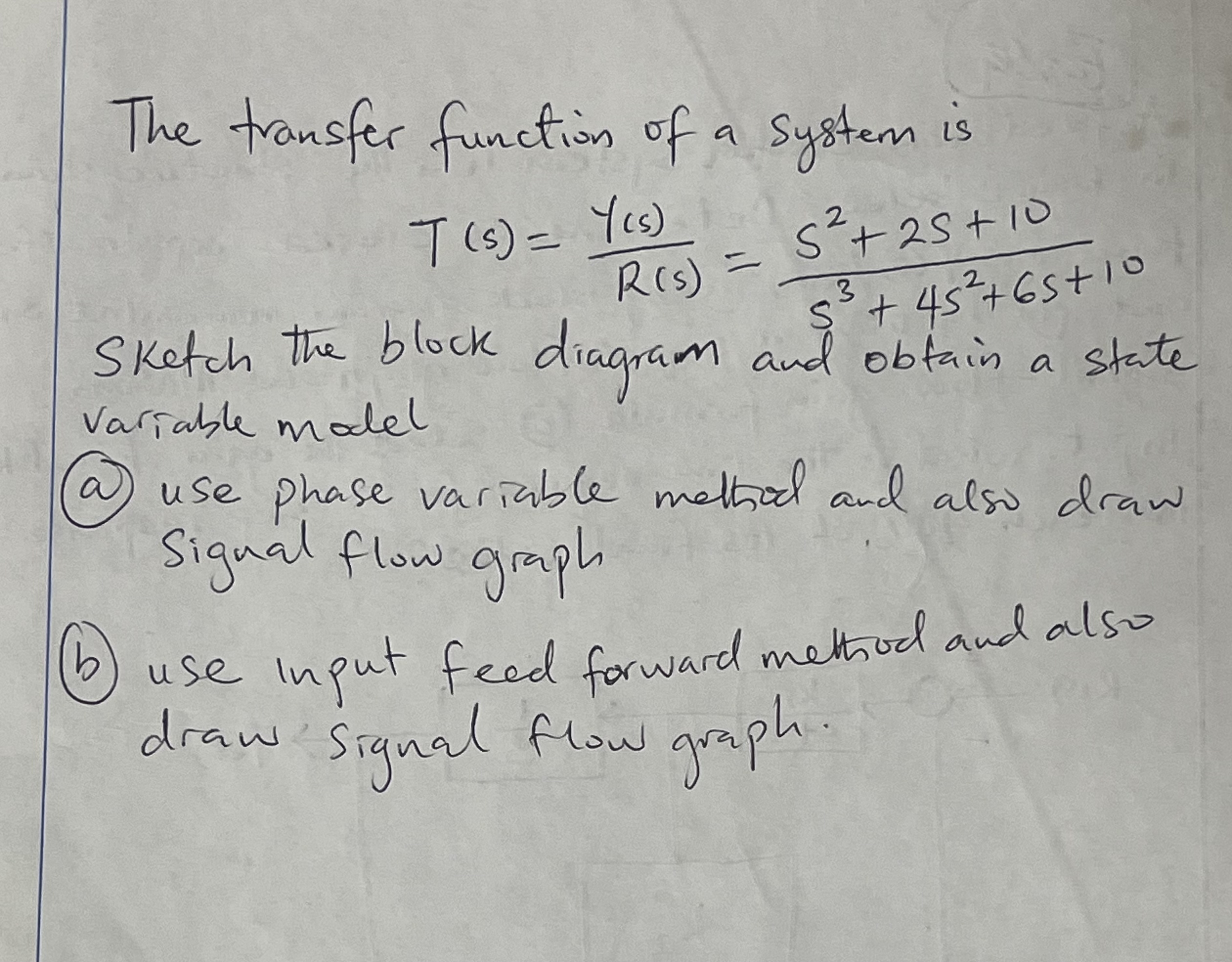 Solved The transfer function of a system | Chegg.com