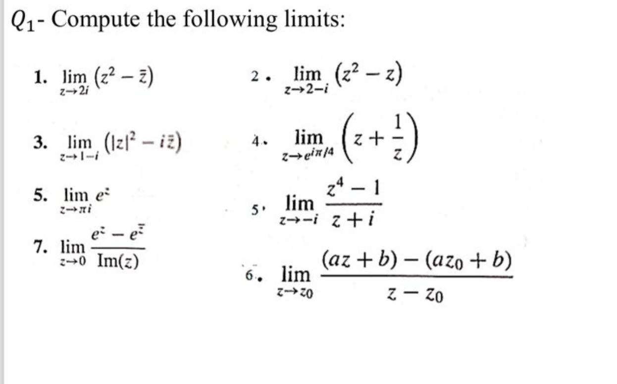 Solved Q1 - ﻿Compute the following | Chegg.com