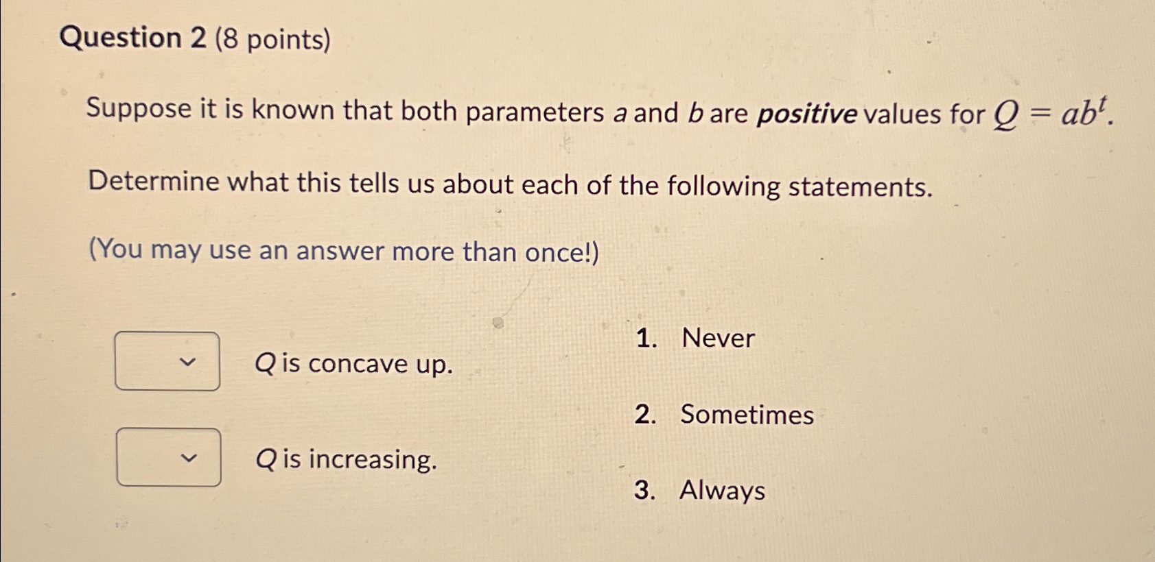 Solved Question 2 (8 ﻿points)Suppose it is known that both | Chegg.com