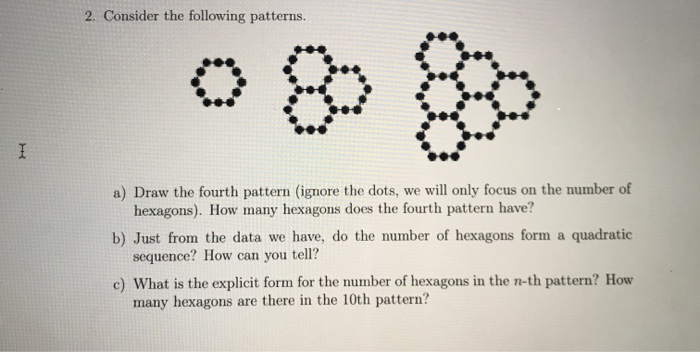 Solved 2. Consider the following patterns. a) Draw the | Chegg.com