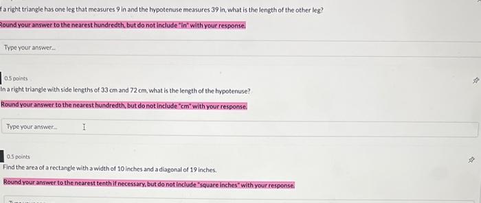 Solved F A Right Triangle Has One Leg That Measures 9 In And Chegg