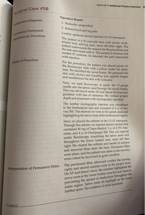 Solved Appendix Additional Practice Exercises 3 urgical Case | Chegg.com