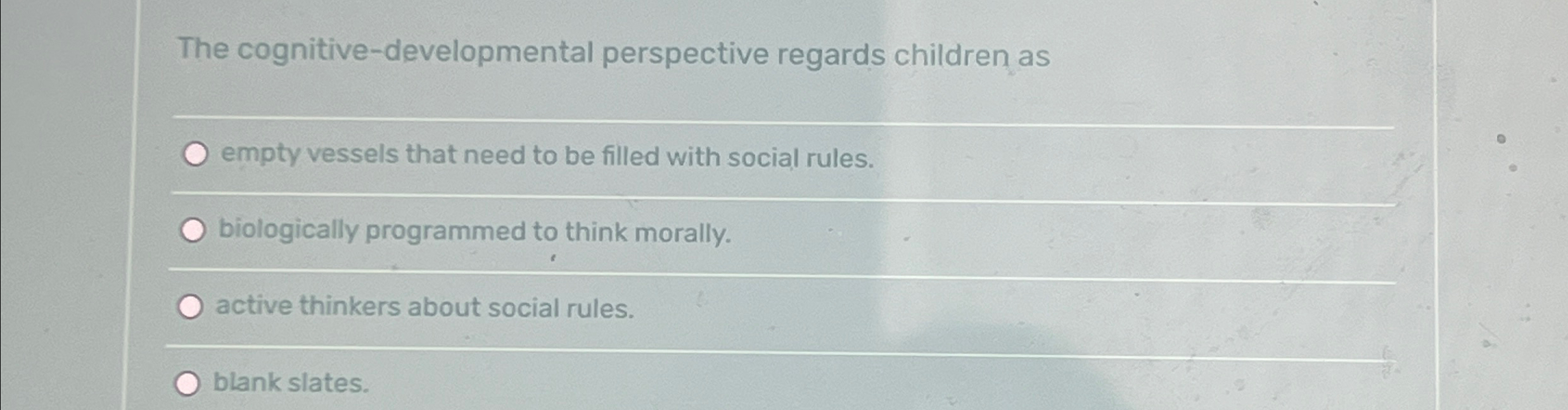 Solved The cognitive-developmental perspective regards | Chegg.com
