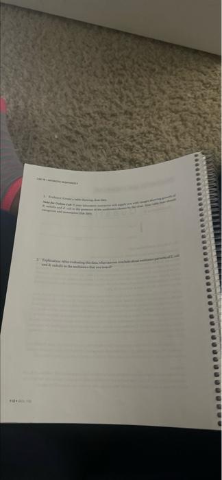 Solved 112 BIOL 102 LAB 7B ANTIBIOTIC RESISTANCE II 1. | Chegg.com