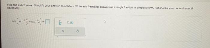Solved Find the exact value. Simplify your answer | Chegg.com
