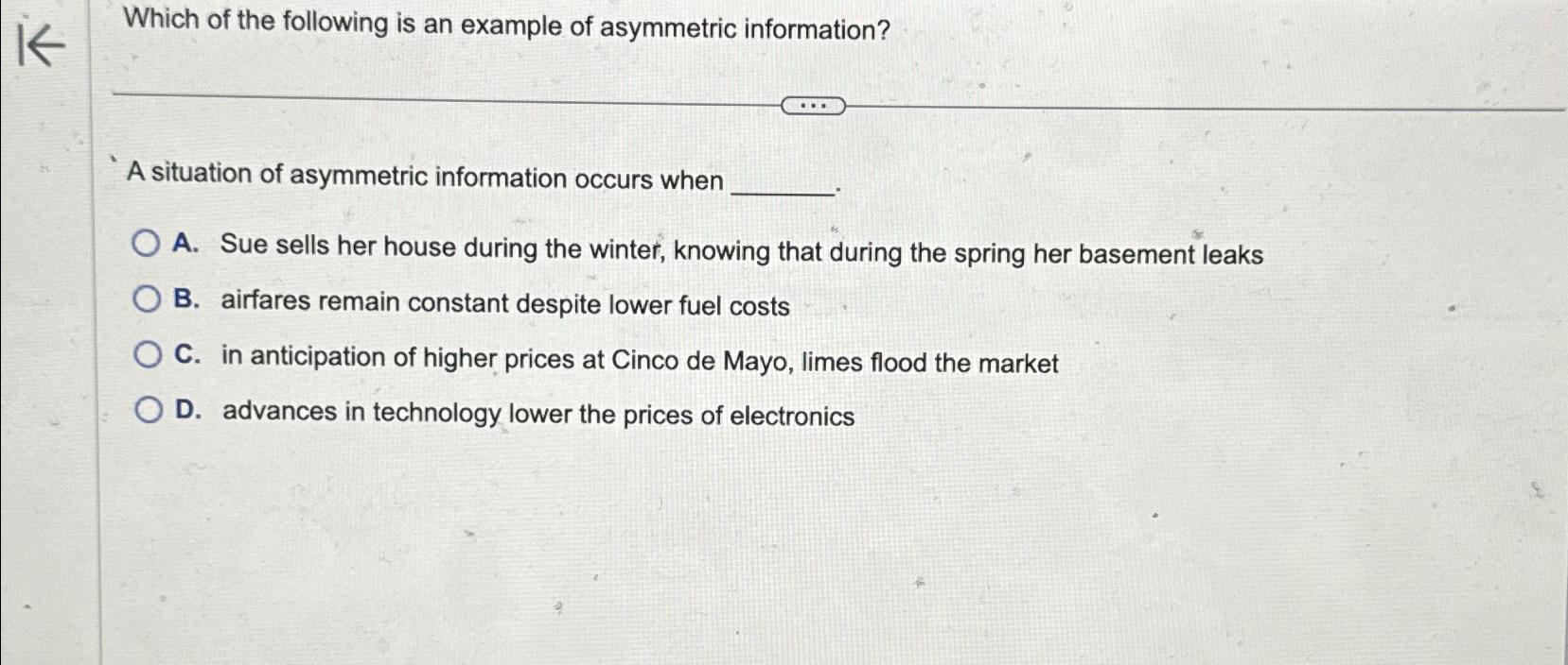 Solved Which of the following is an example of asymmetric | Chegg.com