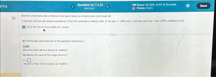 Solved Use the sample dita and cortidence level gver below | Chegg.com