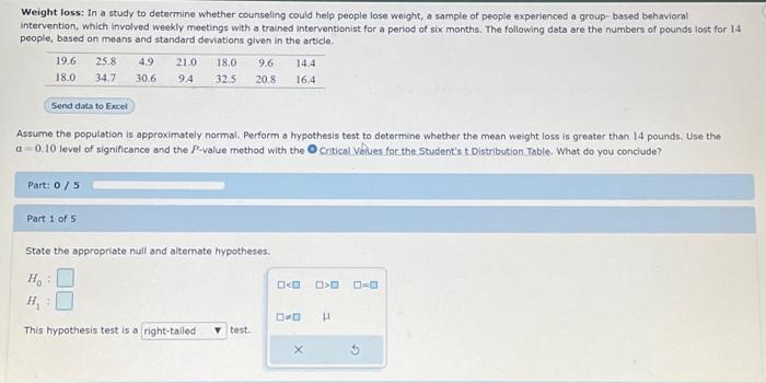 Solved Weight loss: In a study to determine whether | Chegg.com