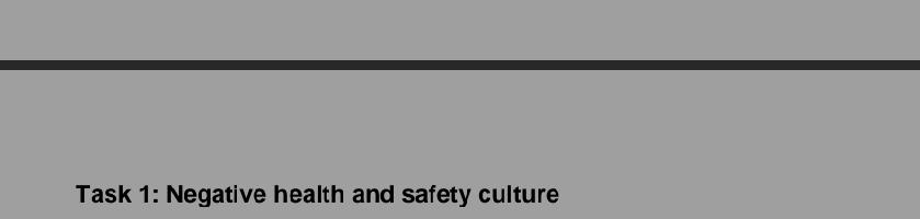 Solved Task 1: Negative health and safety culture | Chegg.com