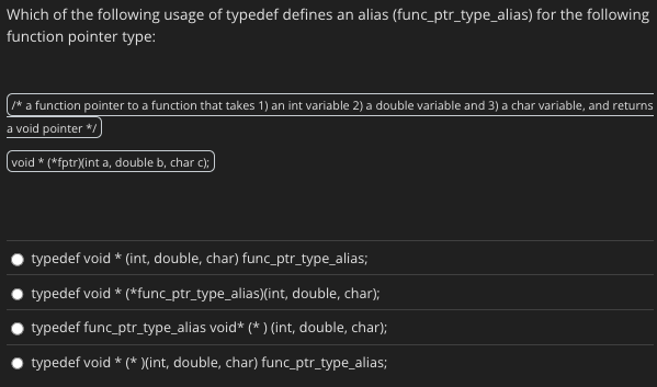 Solved Which of the following usage of typedef defines an | Chegg.com