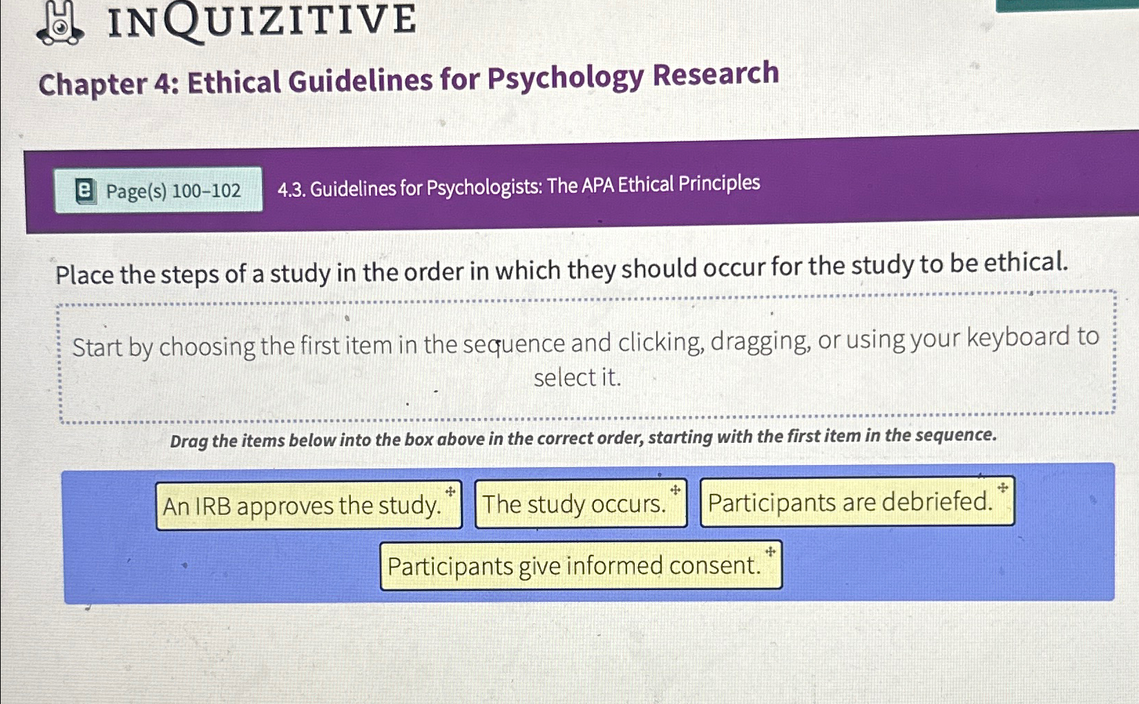 Solved INQUIZITIVEChapter 4: Ethical Guidelines for | Chegg.com