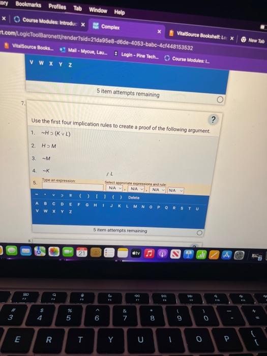 Use the first four implication rules to create a | Chegg.com