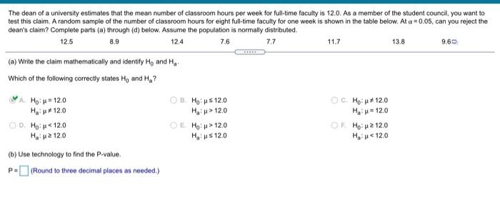 Solved 124 The dean of a university state that the member | Chegg.com
