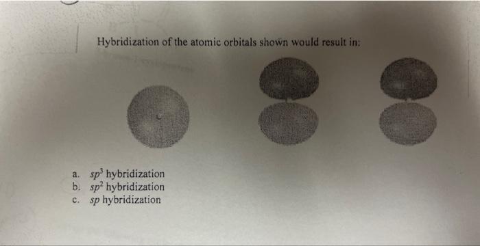 Solved Hybridization of the atomic orbitals shown would | Chegg.com