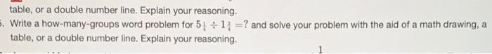 Solved table, or a double number line. Explain your | Chegg.com