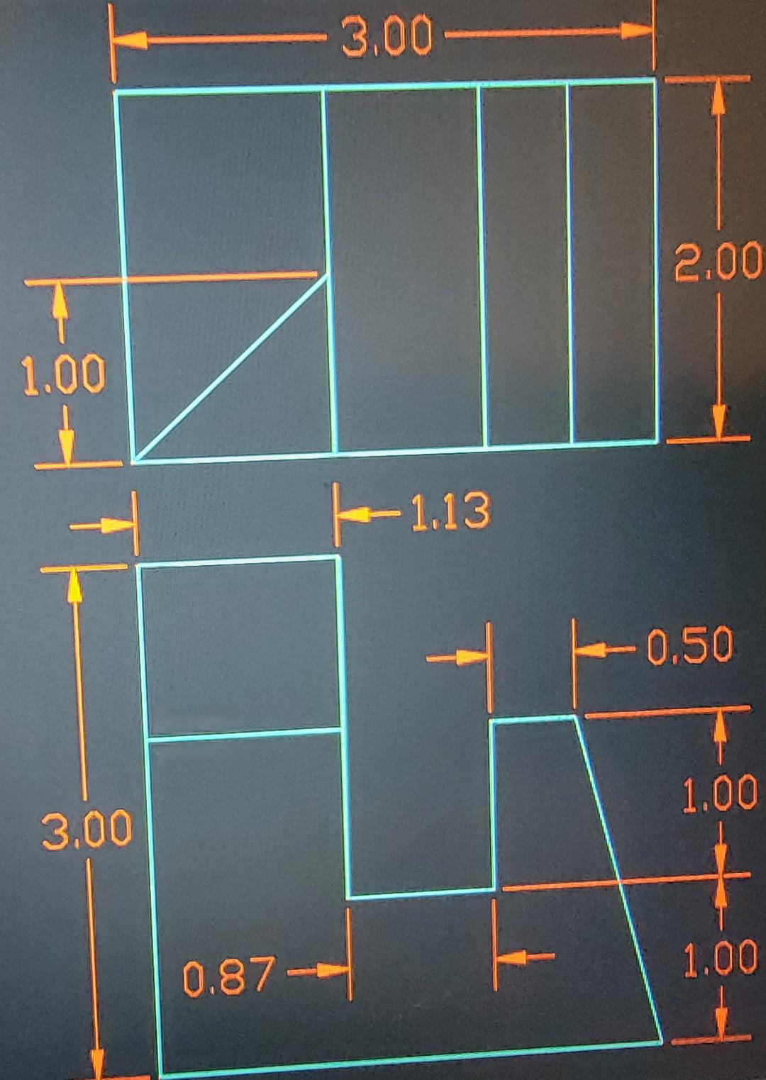 Solved Using the two views of the object create an isometric | Chegg.com