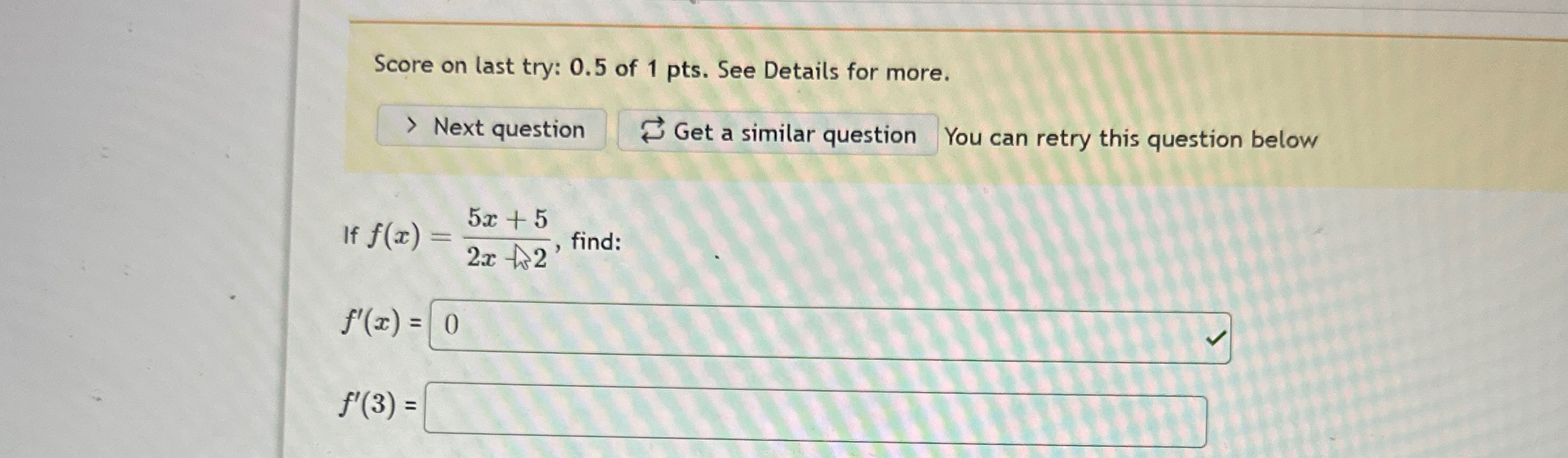 Solved Score on last try: 0.5 ﻿of 1 ﻿pts. ﻿See Details for | Chegg.com