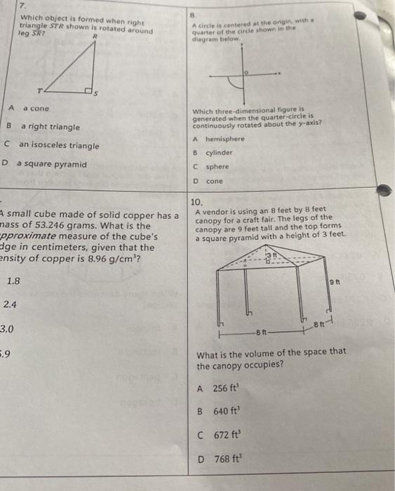 Solved Which object is formed when right. triangle STR shown | Chegg.com