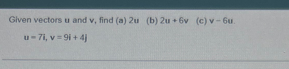 Solved Given vectors u ﻿and v, ﻿find | Chegg.com