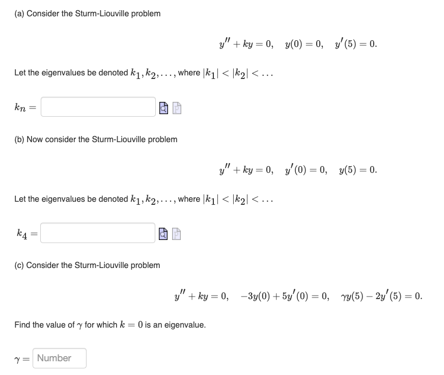 Solved (a) Consider the Sturm-Liouville | Chegg.com Solved (a) Consider the Sturm-Liouville | Chegg.com
