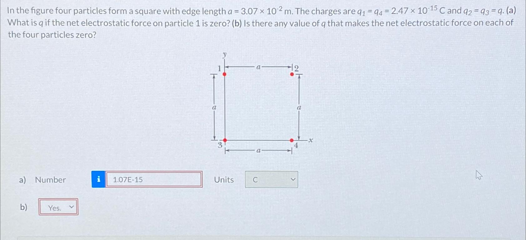 Solved In the figure four particles form a square with edge | Chegg.com