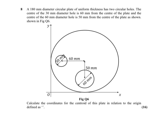 Solved 8 A 180 mm diameter circular plate of uniform | Chegg.com