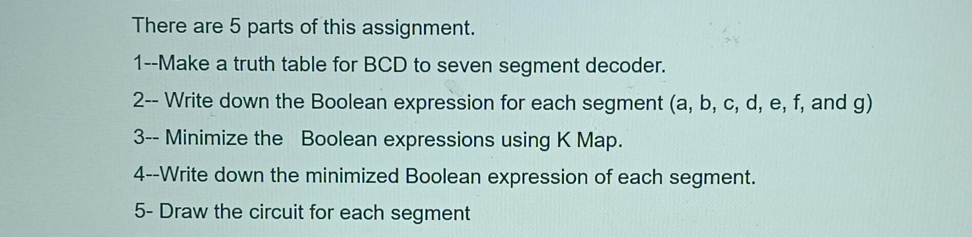 Solved There are 5 parts of this assignment. 1--Make a truth | Chegg.com