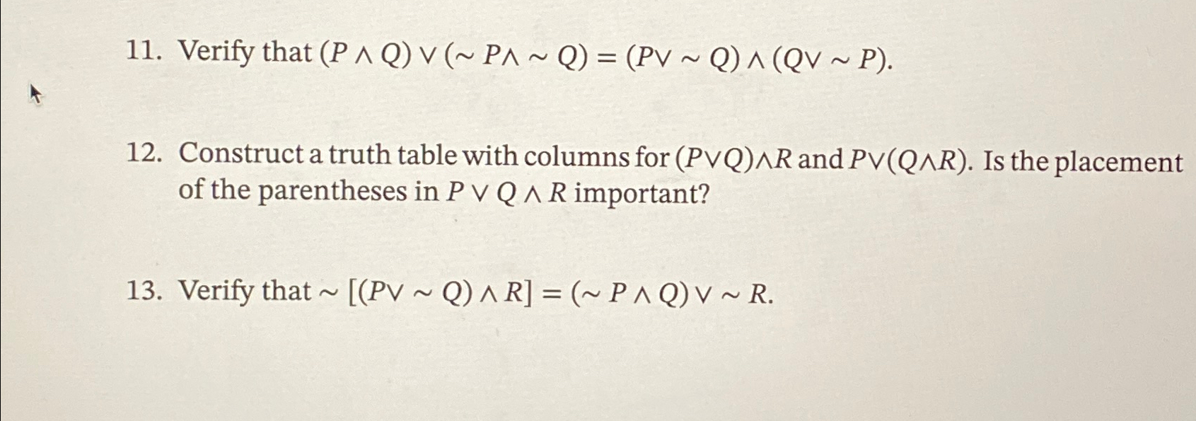 Solved solve 11 ﻿and 13 ﻿using true and false truth tables | Chegg.com
