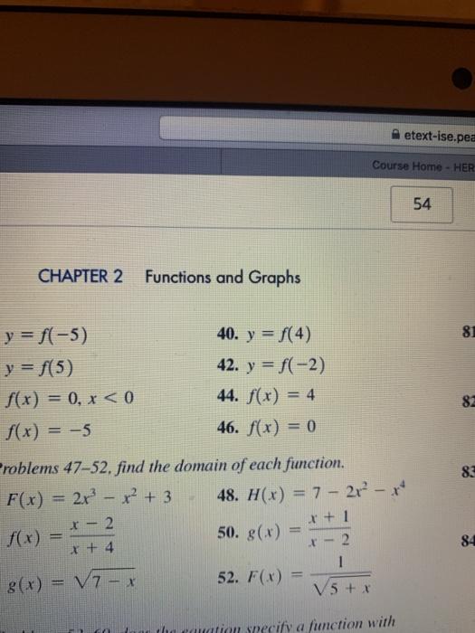 Solved exercise 2.1In problems 39-46, use the following | Chegg.com