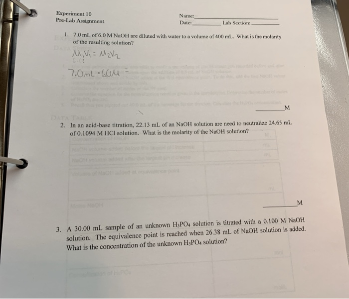 Solved Experiment 10 Pre-Lab Assignment Name: Date: _Lab | Chegg.com