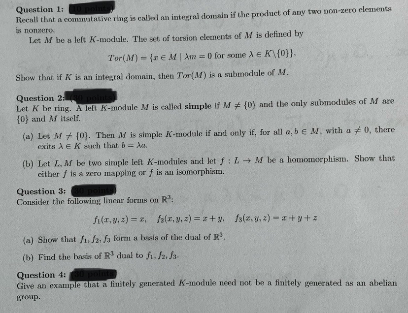 Solved Question 1:Recall that a commutative ring is called | Chegg.com