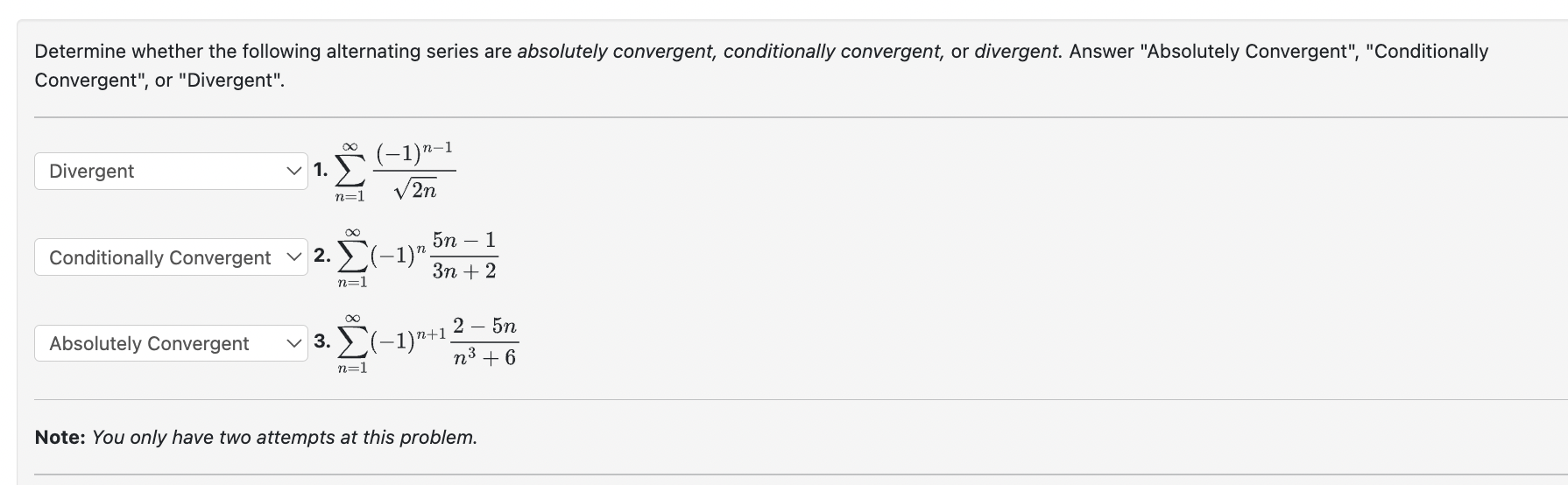 Solved Determine whether the following alternating series | Chegg.com