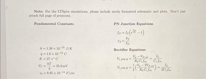 Note: For the LTSpice simulations, please include | Chegg.com