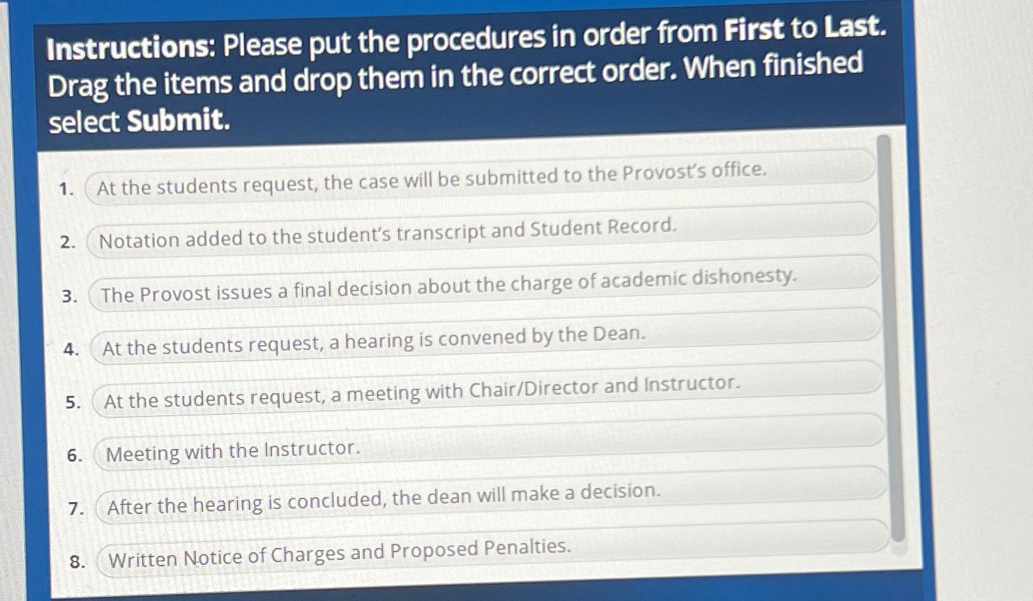 Solved Instructions: Please put the procedures in order from | Chegg.com