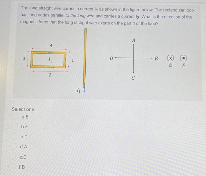 Solved The long straight wire carries a current l1 as shown | Chegg.com