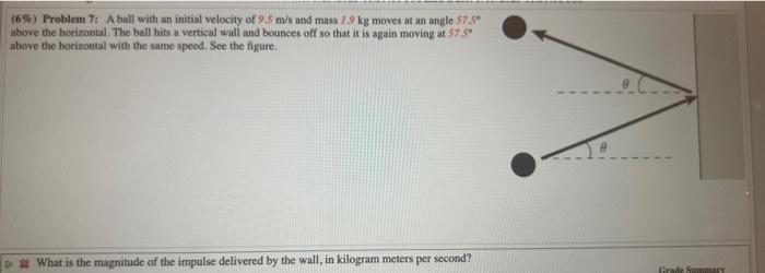 Solved (6\%) Problem 7: A ball with an initial velocity of | Chegg.com