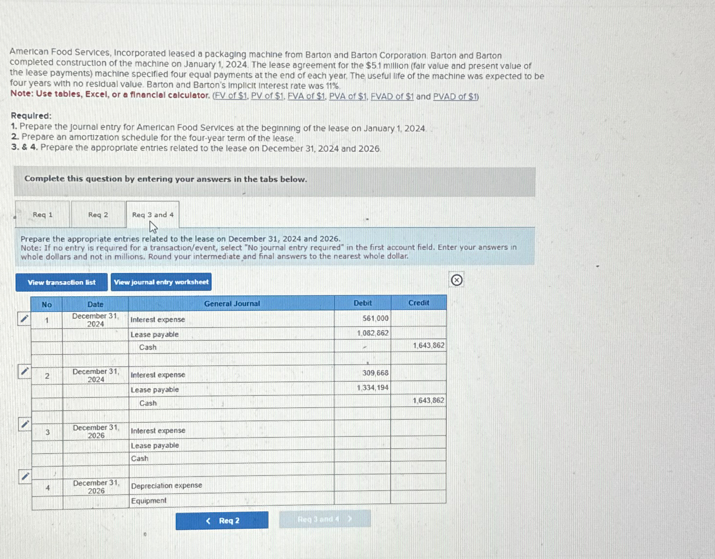 Solved American Food Services, Incorporated leased a | Chegg.com