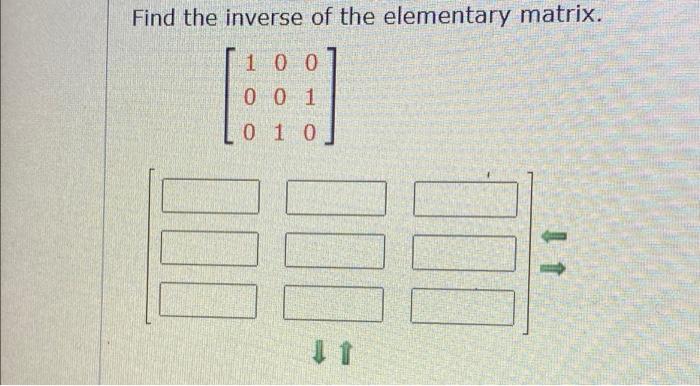 Solved Find the inverse of the elementary matrix. 1 0 0 [] | Chegg.com