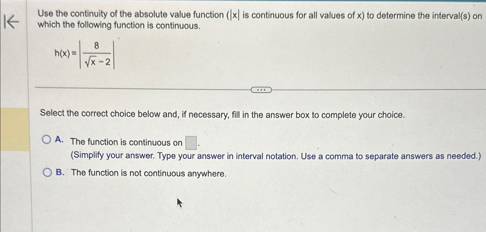 Solved Use the continuity of the absolute value function is | Chegg.com
