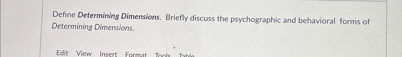 Solved Define Determining Dimensions. Briefly discuss the | Chegg.com