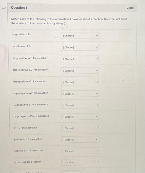 Solved Question 1 Match each of the following to the | Chegg.com