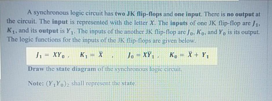 Solved A synchronous logic circuit has two JK flip-flops and | Chegg.com