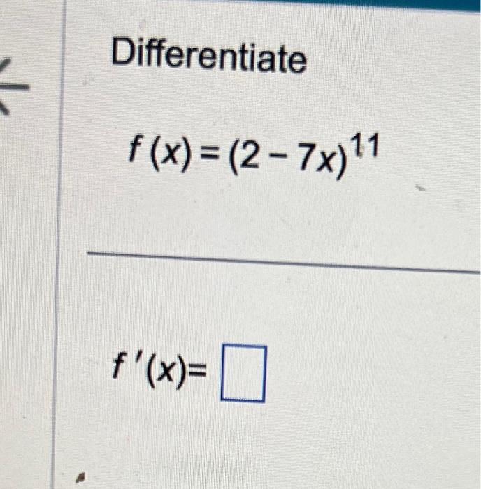 Solved Determine The Derivative For The The Following