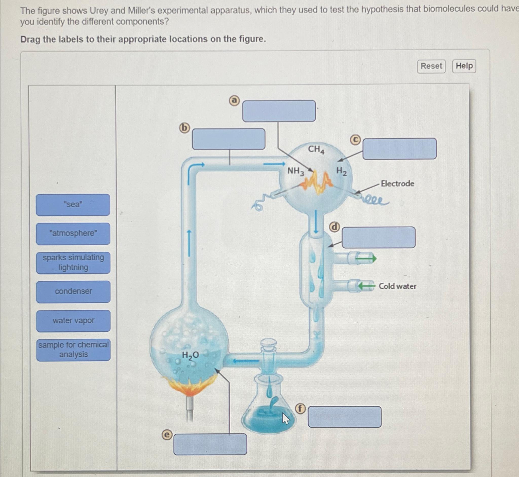 Solved The figure shows Urey and Miller's experimental | Chegg.com