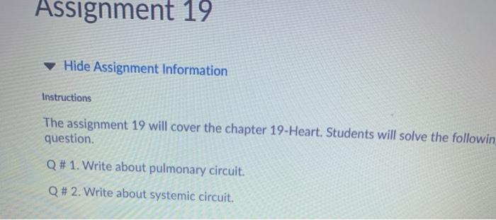 Solved Assignment 19 Hide Assignment Information | Chegg.com