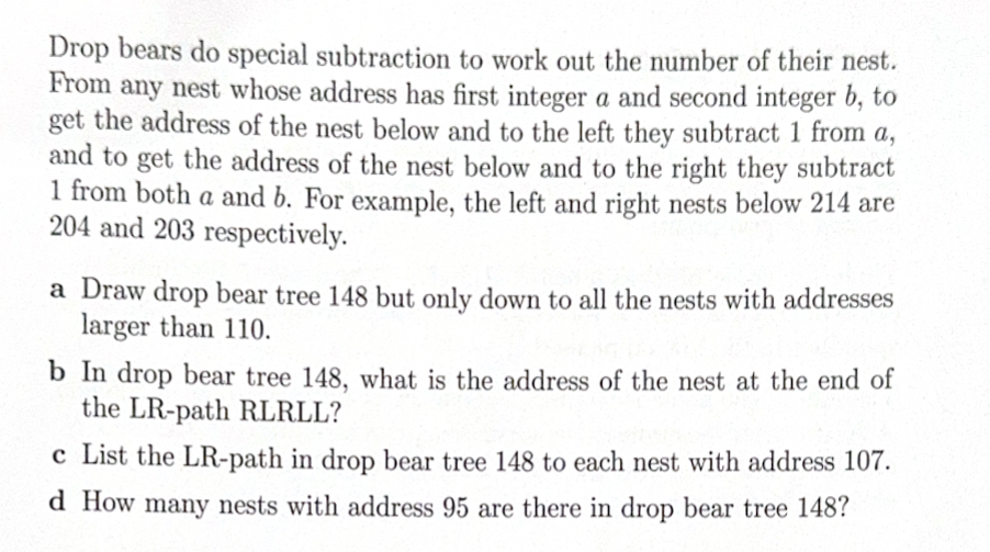 Solved J2 ﻿Drop BearsDrop bears live in nests in drop bear | Chegg.com