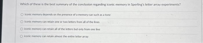 Solved Which of these is the best summary of the conclusion | Chegg.com