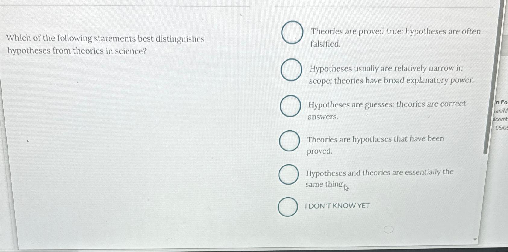 Solved Which of the following statements best distinguishes | Chegg.com